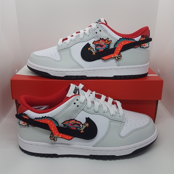 Nike | Shoes | Nwb Nike F255281 Dunk Low Year Of The Dragon Blackwhite ...